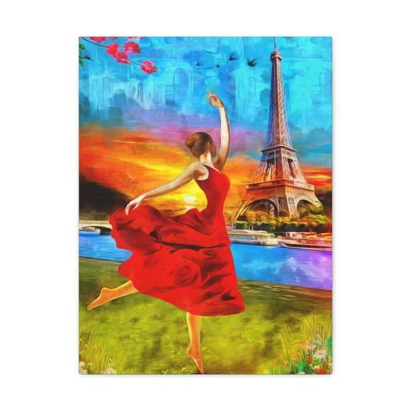 Express Your Love Gifts | Art | Eiffel Tower Red Dress Paris France ...